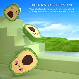 2 Pack Cute Airpod Case Cover, Boba Tea Cow & Avocado Airpods Case 3D Cartoon Funny Airpods 1&2 Case, Food Fruit Design Silicone Protective Case with keychain for Airpods 1st Generation/2nd Generation