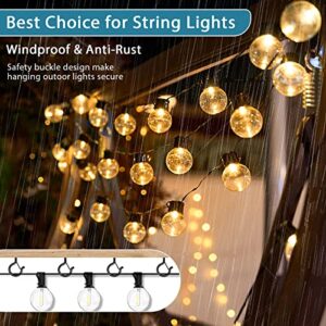 Mckanti 30 Pack Screw Hooks for Outdoor String Lights, Outdoor Hooks for Light Eye Hooks Screw in Cup Hooks Ceiling Hooks with Safety Buckles Q-Hanger Hooks for Plants Christmas Light