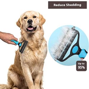 Gonicc Professional Dematting Comb with 2 Sided For Dogs and Cats, 17+9 Precision Teeth, Ergonomically designed, Dematting Undercoat Rake Comb for Dogs and Cats.