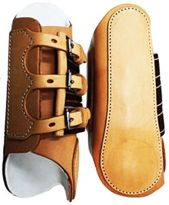 professional equine horse natural tan leather sports medicine splint boots amish tack pony 4121nt