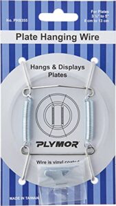 plymor stainless steel wall mountable plate hanger, 3.125" h x 1.75" w x 0.5" d (for plates 3.5" - 5"), pack of 3