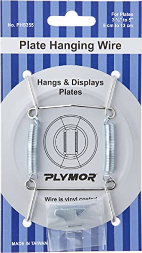 Plymor Stainless Steel Wall Mountable Plate Hanger, 3.125" H x 1.75" W x 0.5" D (For Plates 3.5" - 5"), Pack of 3