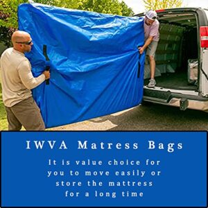 IWVA Mattress Storage Bag, Heavy-Duty Waterproof with 8 Handles Mattress Cover for Moving, Strong Zipper, Reusable, Ultra-Thick Mattress Protector (Cali King)