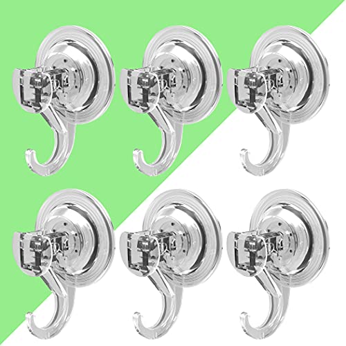 LUXEAR Suction Cup Hooks, 2 Pack Removable Reusable Razor Hook and 6 Pack Powerful Suction Hooks for Towel, Loofah, Window