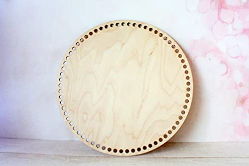 Wooden basket base 12 inch round bottom for crochet wicker craft supplies 30 cm