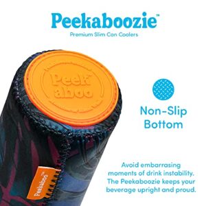 PEEKABOO Premium Slim Can Cooler, Durable and Stretchable fits 12 to 16 oz. Slim Cans and Bottles Too. (Vice City Camo - 1pc)