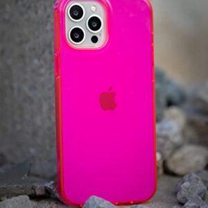 FELONY CASE - iPhone 13/iPhone 14 Neon Pink Clear Protective Case, TPU and Polycarbonate Shock-Absorbing Bright Cover - Crack Proof with a Gloss Finish - Full iPhone Protection