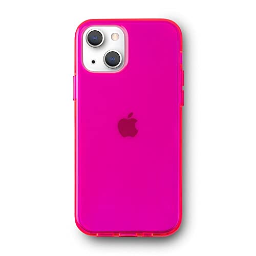 FELONY CASE - iPhone 13/iPhone 14 Neon Pink Clear Protective Case, TPU and Polycarbonate Shock-Absorbing Bright Cover - Crack Proof with a Gloss Finish - Full iPhone Protection