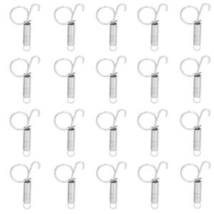 20pcs rabbit cage door fixing plate metal finger spring lock hook multifunctional cage door spring hook used to fix rabbit pet cage door farm (large)