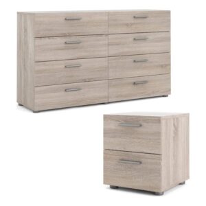 home square 2 piece bedroom set with 8 drawer dresser and 2 drawer nightstand in truffle