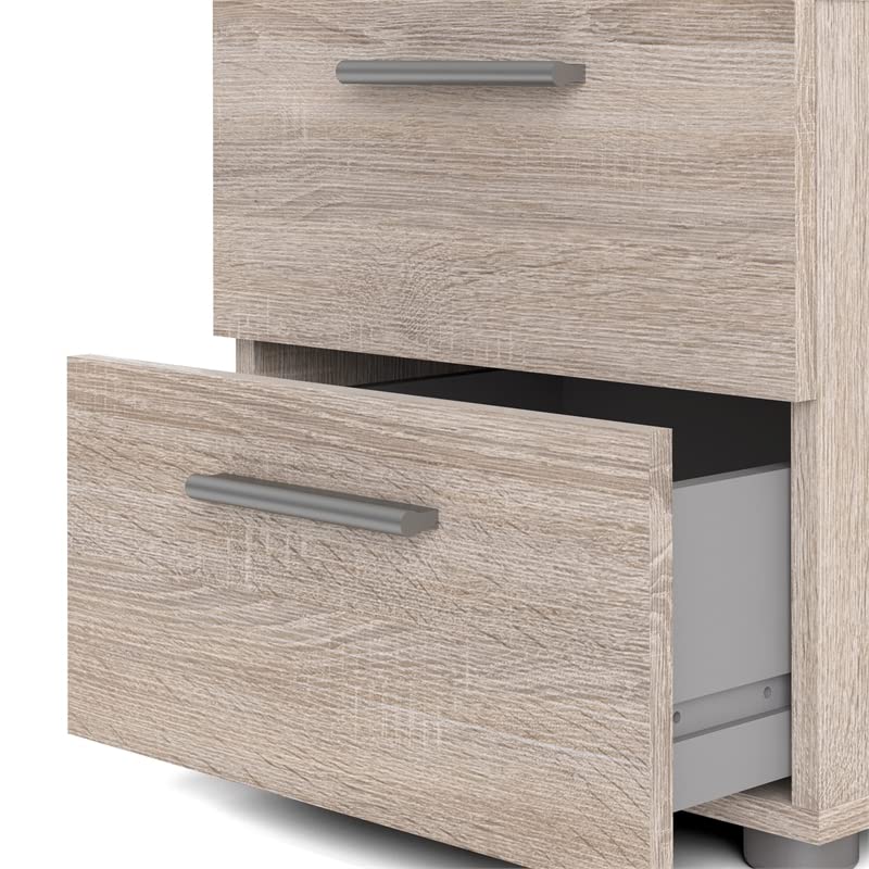 Home Square 2 Piece Bedroom Set with 8 Drawer Dresser and 2 Drawer Nightstand in Truffle