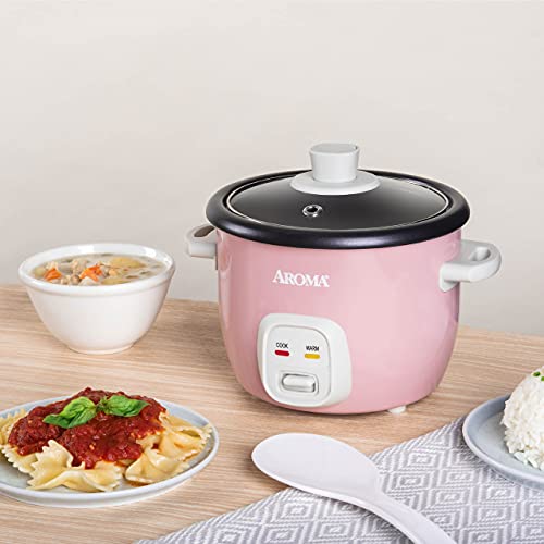 Aroma Housewares 4-Cups (Cooked) / 1Qt. Rice & Grain Cooker (ARC-302NGP), Pink