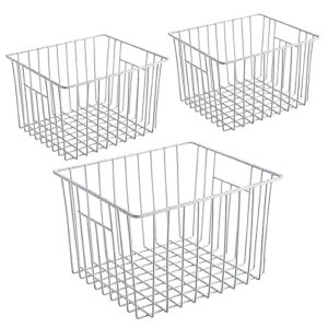 iPEGTOP Wire Storage Baskets and Deep Refrigerator Freezer Baskets, White- 3 Large and 6 Medium