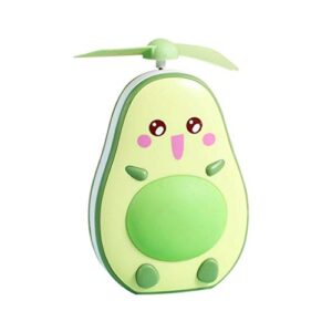 cucudai portable avocado shape handheld mini air cooler fan with fill light mirror usb rechargeable small personal cooling tools for home office outdoor travel summer appliances-green, as shown