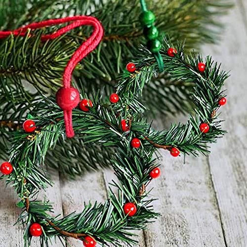 Artflower 12 Pcs Christmas Candle Rings Wreath Mini Christmas Wreath with Red Artificial Berry Christmas Pine Wreath Candle Holder Rings for Christmas Holiday Table Decorations (3 inch)