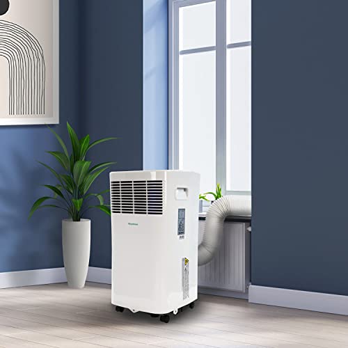 Keystone 5,000 BTU Portable Air Conditioner, Cools Rooms Up to 200 Sq. Ft., with Remote Control, LED Display, 24H Timer, Dehumidifer, Wheels, and 3-Speeds