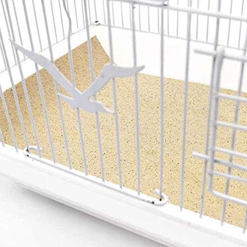 POPETPOP Bird Cage Liners, Super Absorbent Cage Liners Water Absorption Gravel Paper Bird Cage Cushion Pad Mat 10Sheets Random Color