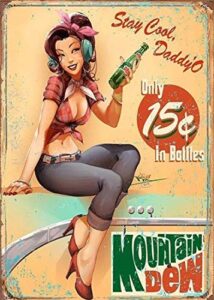 kexle vintage custom metal signs 8 x 12 - mountain dew chic art wall decort home yard signs bar hotel cafe pub restauran