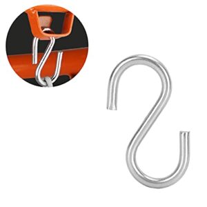 Tissting 20 Pcs M3 S Shaped Hooks Heavy Duty Stainless Steel Hanging Hooks Multi Purpose Hooks for Basketball Hoop Garden Bedroom(36.8mm / 1.6in)