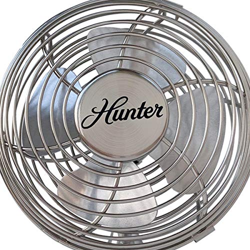 HUNTER 90506z Personal Retro USB Fan, 1 Speed Setting, 70 Degree Tilt Angle, 4" inch, Brushed Nickel