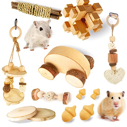 Wepets Hamster Toys, for Hamster, Gerbils, Mice, Rats and Other Small Animals to Chew and Play with, Induce Them to Grind Their Teeth, Reduce Depression. (Pattern-A)