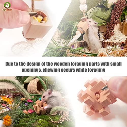 Wepets Hamster Toys, for Hamster, Gerbils, Mice, Rats and Other Small Animals to Chew and Play with, Induce Them to Grind Their Teeth, Reduce Depression. (Pattern-A)