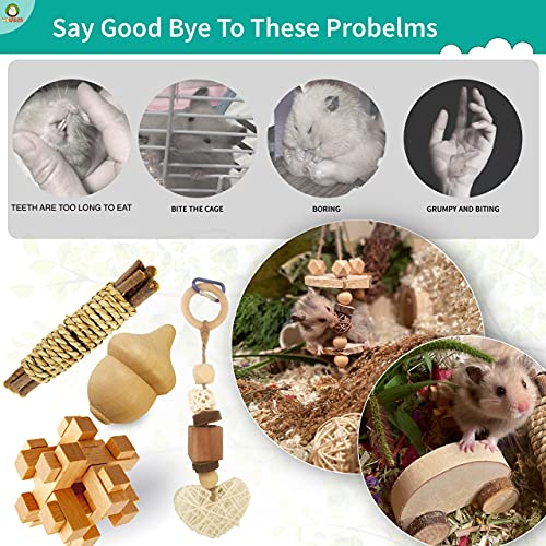 Wepets Hamster Toys, for Hamster, Gerbils, Mice, Rats and Other Small Animals to Chew and Play with, Induce Them to Grind Their Teeth, Reduce Depression. (Pattern-A)