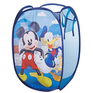 Idea Nuova Disney Mickey Mouse Pop Up Laundry Storage Hamper with Durable Carry Handles, 21" H x 13.5" W X 13.5" L, Blue