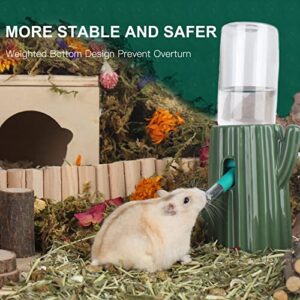 BUCATSTATE Cactus Ceramic Leakproof Hamster Water Bottle Guinea Pig Water Bottles Rabbit Water Bottle with Holder Water Feeder for Small Animals