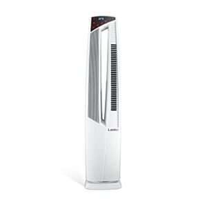 Lasko Oscillating Hybrid Fan and Space Heater for Home, All Season High Velocity Hybrid with Tip-Over Switch, Remote Control, Timer and Thermostat, 37.5 Inches, White, 1500W, FHV820