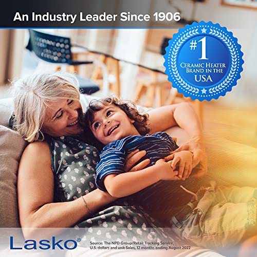 Lasko Oscillating Hybrid Fan and Space Heater for Home, All Season High Velocity Hybrid with Tip-Over Switch, Remote Control, Timer and Thermostat, 37.5 Inches, White, 1500W, FHV820