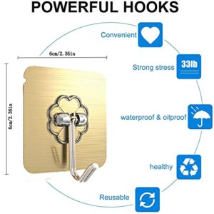 Speedkyz heavy-duty stainless steel 304 hook rail hanger, satin finish, excellent home storage and organization, suitable for bedroom, bathroom, hallway, corridor (Adhesive Hooks (10PCS))