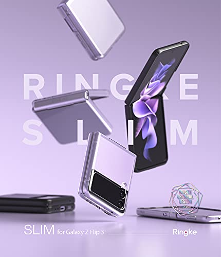 Ringke Slim Case Compatible with Samsung Galaxy Z Flip 3, Premium Thin Transparent Hard PC with Non-Slip Grip Protective Phone Cover for Z Flip3 5G (2021) - Clear