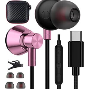 USB C Headphones, USB Type C Earbuds Stereo Bass Wired Earphones with Mic for iPad 10 Mini Pro Air 2022 Samsung S23 S22 Ultra Galaxy Z Fold 4 Flip 3 S20 S21 Google Pixel 7 Pro 6 OnePlus 11 10T 9 Pro 8