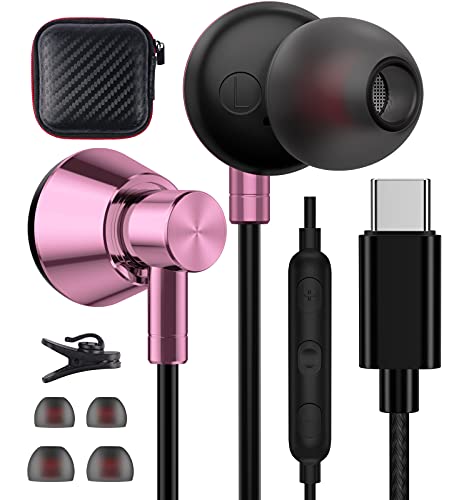 USB C Headphones, USB Type C Earbuds Stereo Bass Wired Earphones with Mic for iPad 10 Mini Pro Air 2022 Samsung S23 S22 Ultra Galaxy Z Fold 4 Flip 3 S20 S21 Google Pixel 7 Pro 6 OnePlus 11 10T 9 Pro 8