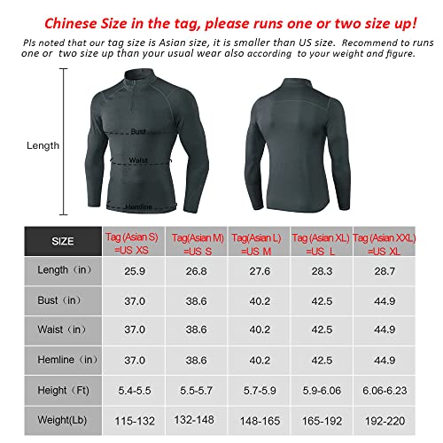 WRAGCFM Men's 1/4 Zip Pullover,Dry Fit Long Sleeve Workout Shirts for Men Running Athletic Active Quarter Zipper Pullovers T Shirts Sports Gym Long Sleeved Tops (Green,S)