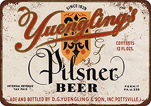 Kexle 1934 Yuengling's Pilsner Beer Vintage Look Reproduction Metal Tin Sign 8X12 Inches