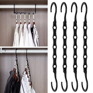 timirog closet organizers and storage - 10 pack space saving hangers magic hangers wardrobe clothes organization, apartment college dorm room essentials, baby kids space saver hanger plastic black