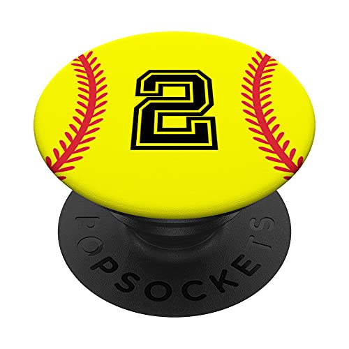 Softball Jersey Number #2 PopSockets Swappable PopGrip