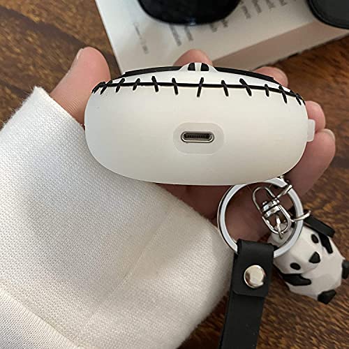 Compatibility with Airpods Case Cover with Panda Keychain, Cool Luminous Skull case Compatible with Airpods 1&2 Cases, Cute Funny 3D Case for Airpods 1&2