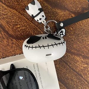 Compatibility with Airpods Case Cover with Panda Keychain, Cool Luminous Skull case Compatible with Airpods 1&2 Cases, Cute Funny 3D Case for Airpods 1&2