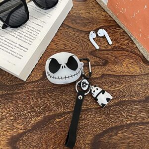 Compatibility with Airpods Case Cover with Panda Keychain, Cool Luminous Skull case Compatible with Airpods 1&2 Cases, Cute Funny 3D Case for Airpods 1&2