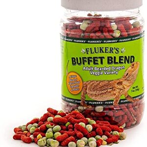 Fluker's Buffet Blend Adult Bearded Dragon Veggie Variety Diet 7oz - Includes Attached DBDPet Pro-Tip Guide