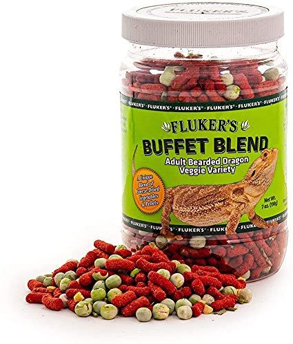 Fluker's Buffet Blend Adult Bearded Dragon Veggie Variety Diet 7oz - Includes Attached DBDPet Pro-Tip Guide