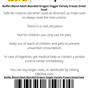 Fluker's Buffet Blend Adult Bearded Dragon Veggie Variety Diet 7oz - Includes Attached DBDPet Pro-Tip Guide