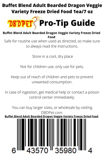 Fluker's Buffet Blend Adult Bearded Dragon Veggie Variety Diet 7oz - Includes Attached DBDPet Pro-Tip Guide