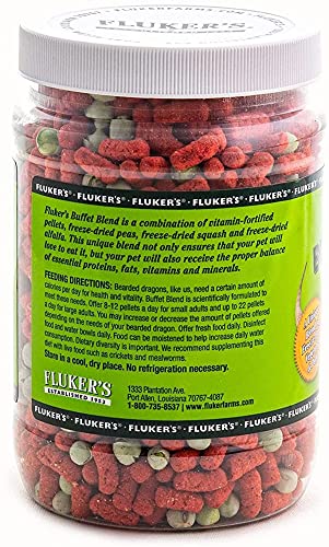 Fluker's Buffet Blend Adult Bearded Dragon Veggie Variety Diet 7oz - Includes Attached DBDPet Pro-Tip Guide