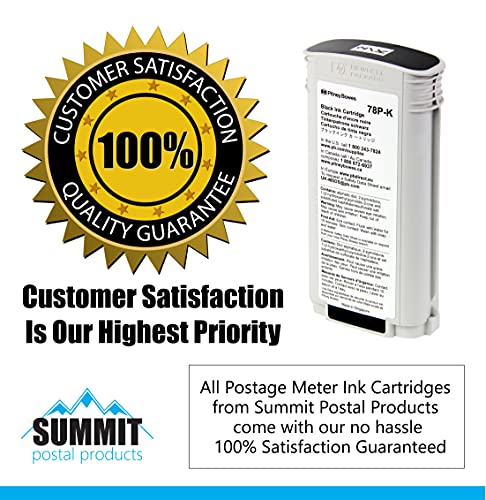 Summit Postal Products Compatible 78P-K Black Postage Meter Ink Cartridge for Pitney Bowes Sendpro P/Connect+ Series Mailing System, 78P-K Production Black Ink Cartridge