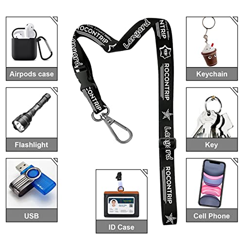 ROCONTRIP Phone Lanyard 1X Crossbody lanyard and 2X Patch Universal Cell Phone Lanyards Adjustable Shoulder Neck Strap Compatible with Most Smartphones (Grey Black)