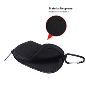 Neoprene Sleeve Earphone Carry Bag Earbud Case Earphone Carrying Case Storage Bag Headphone Mini Pouch for Wireless Earbuds Airpods Bluetooth Headset Case with Carabiner